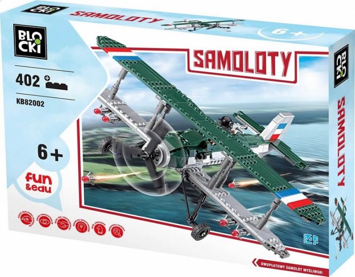 Klocki BLOCKI Samoloty Dwupłatowy myśliwiec 402 el (6944811820027 ...