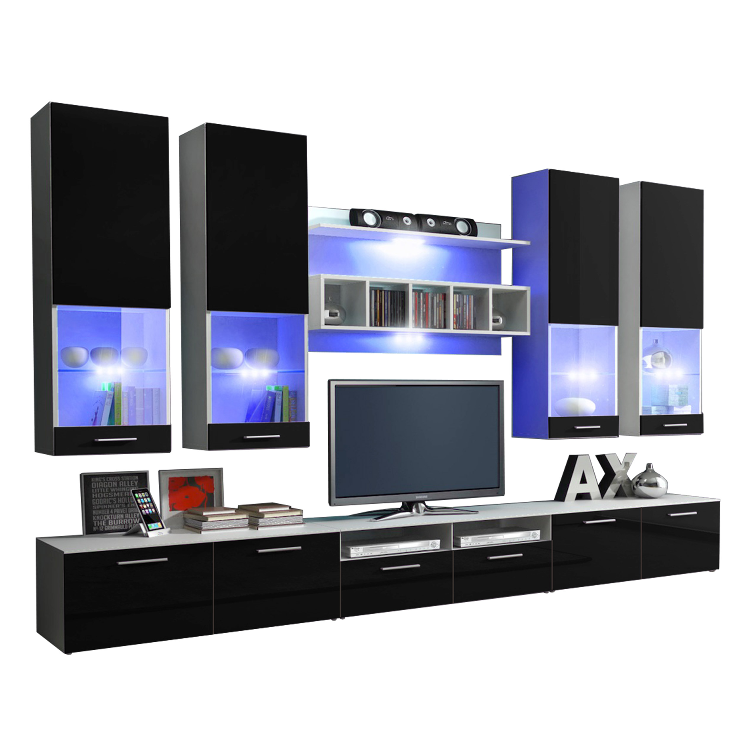 Zestaw MEBLI Salon MEBLOŚCIANKA Arkol II + LED (5902928083347) • Cena ...