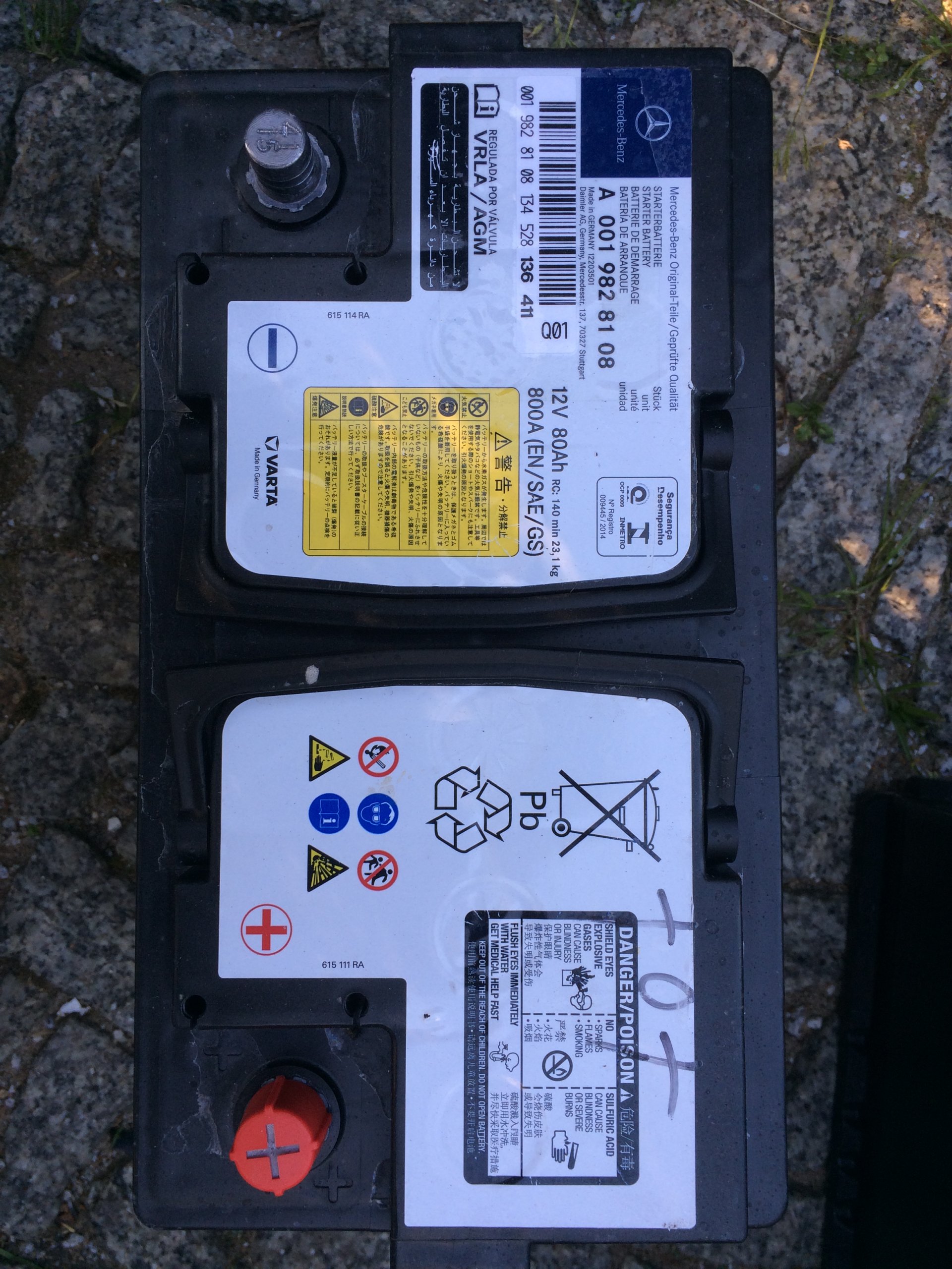 AKUMULATOR A 001 982 81 08 MERCEDES 80AH - 7362527245 - oficjalne ...