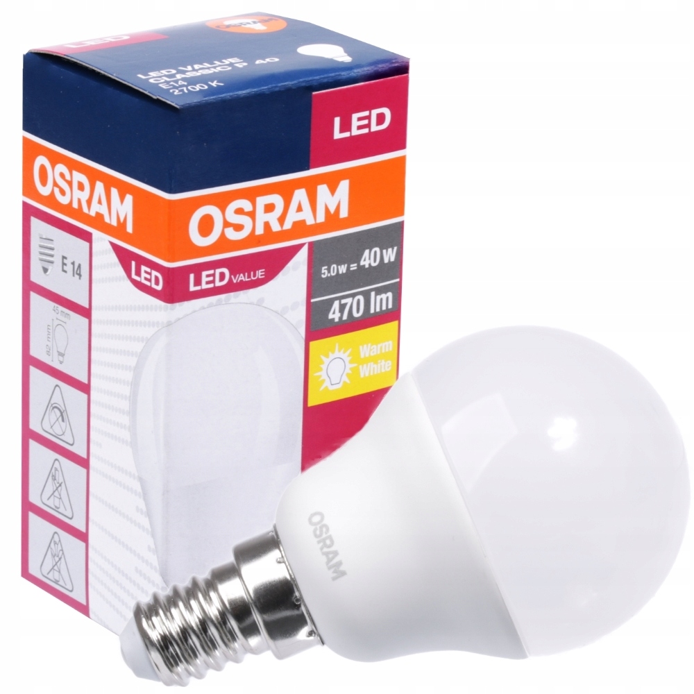 Żarówka Led Kulka E14 5w 40w 470lm Osram P40 2700k 7538888760