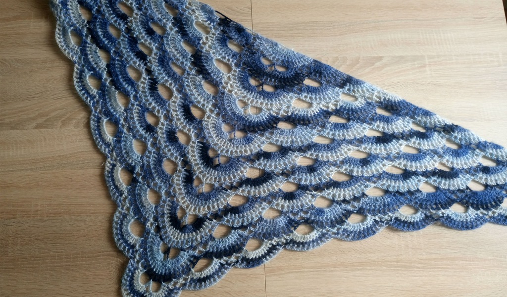 Chusta na szydełku ażurowa VIRUS paero, szal 165cm - 7210011413 ...