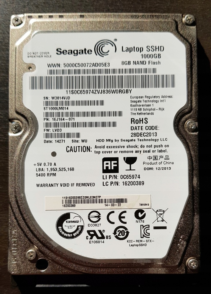 Seagate 2,5' SSHD 1TB 8GB NAND 5400rpm - 7587645638 - oficjalne ...