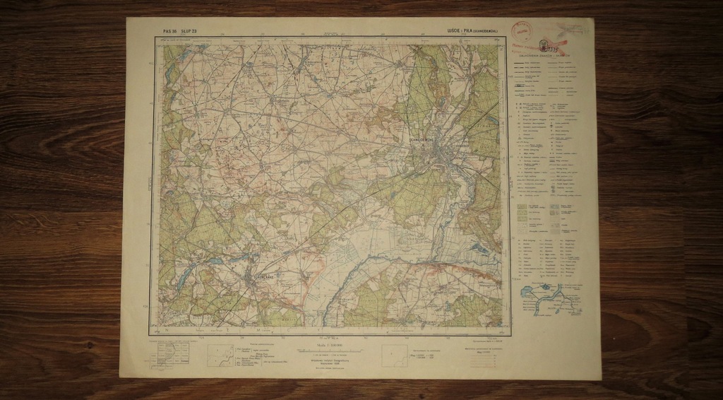 Stara mapa PIŁA SCHNEIDEMUHL 1936 - 7177457509 - oficjalne archiwum Allegro