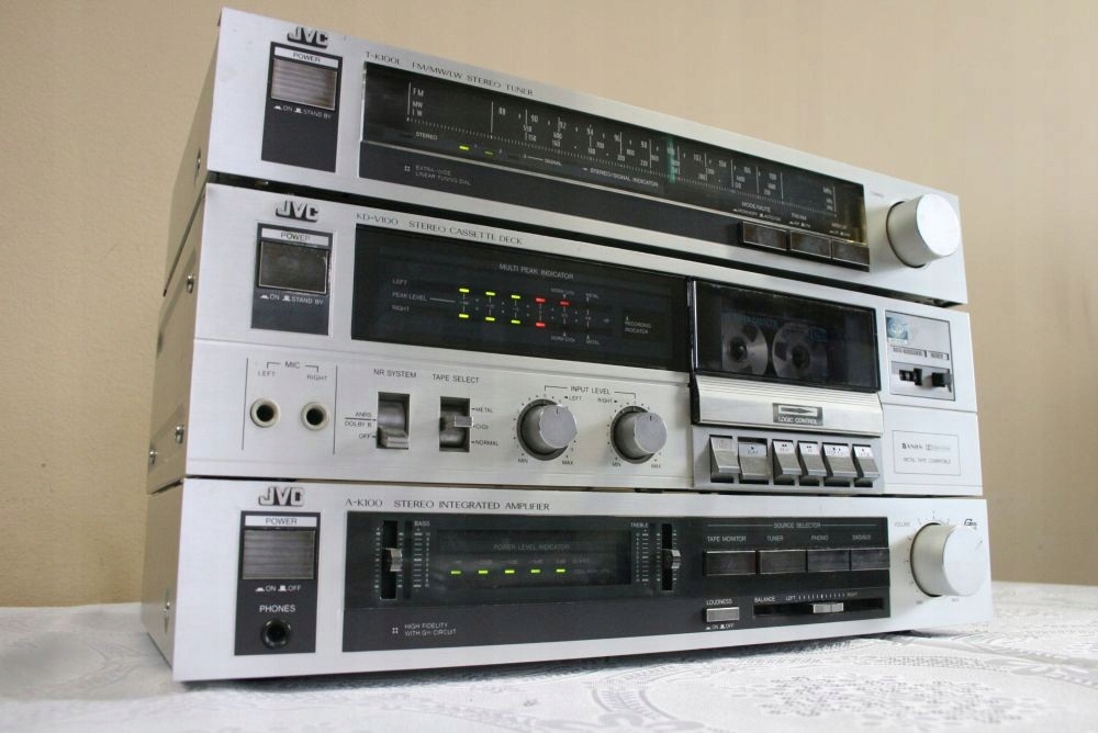 VINTAGE! PIĘKNY ZESTAW JVC A-K100 T-K100L KD-V100! - 7425939372 ...