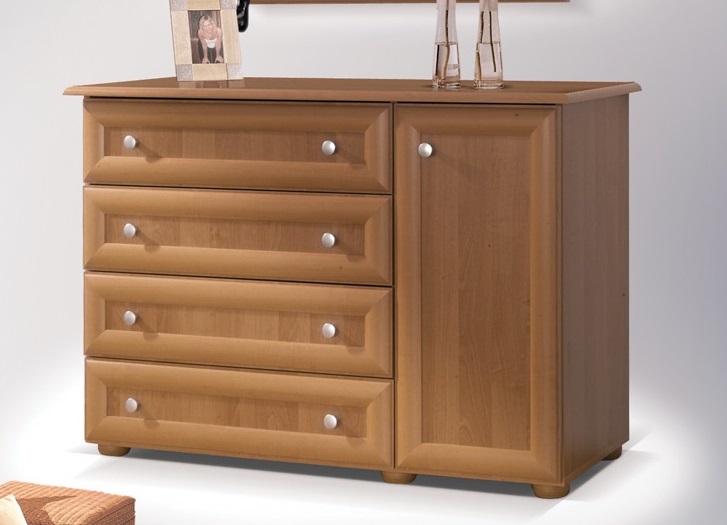 KOMODA 120 cm buk olcha orzech dąb sonoma szuflady - 6626598963 ...