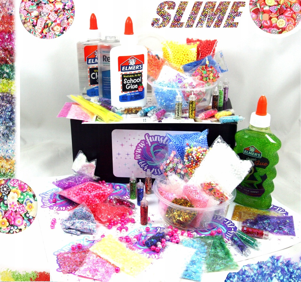 MAGICZNY BOX 66w1 SLIME KLEJ W PŁYNIE DODATKI MIX - 7437031194 ...