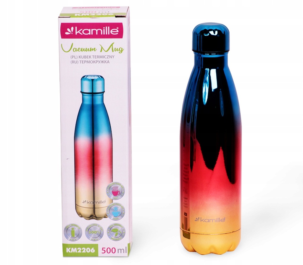 BUTELKA KUBEK TERMICZNY TERMOS BIDON 500ML KAMILLE - 7545047869 - oficjalne archiwum Allegro