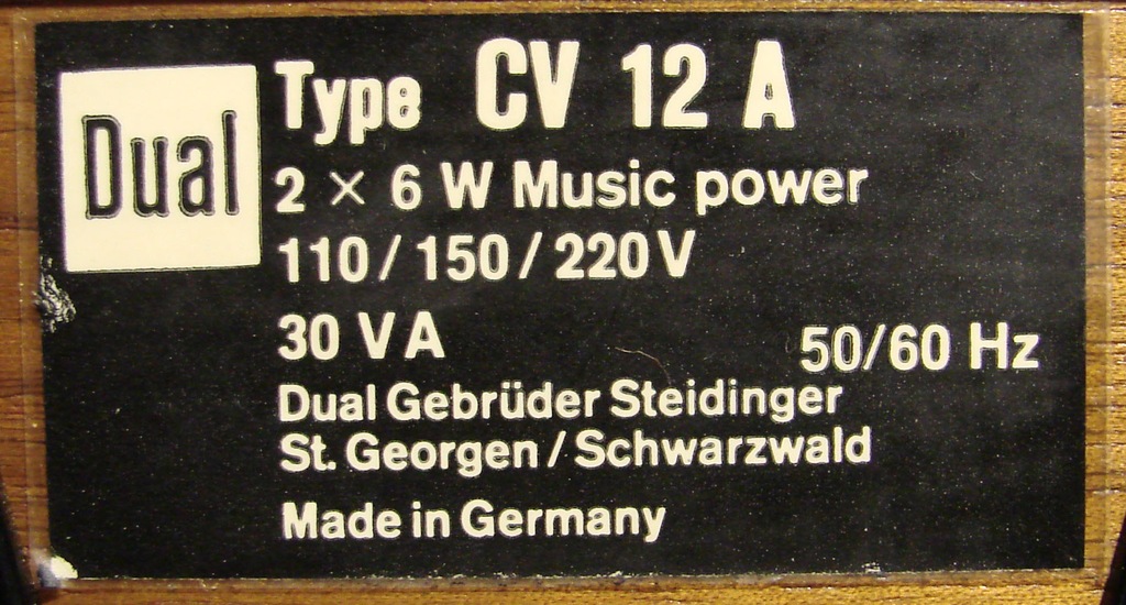 DUAL CV 12 - WZMACNIACZ STEREO - VINTAGE - 1967 - 7334799600 ...