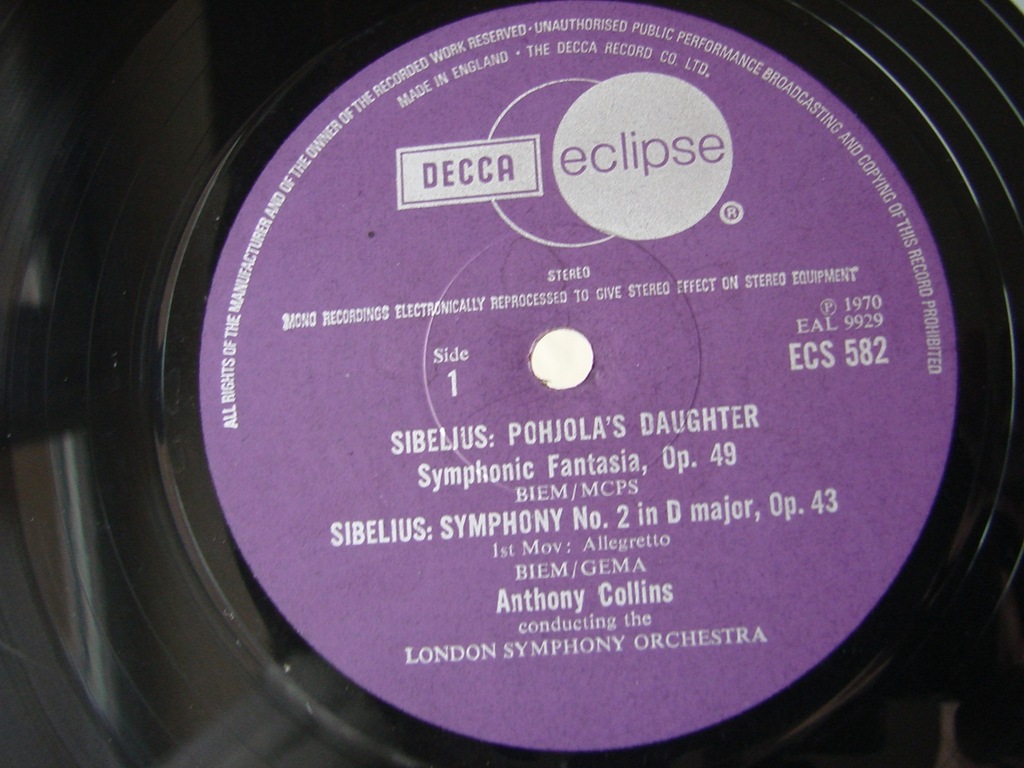 Sibelius Symphony 2 Pohjola's Daughter Collins LP - 7212672220 - oficjalne archiwum Allegro