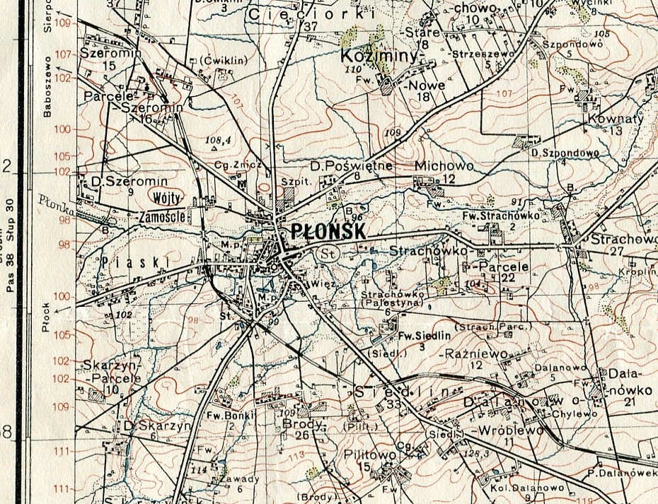PŁOŃSK / NASIELSK :: mapa wojskowa WIG : 1937 - 7523600337 - oficjalne ...