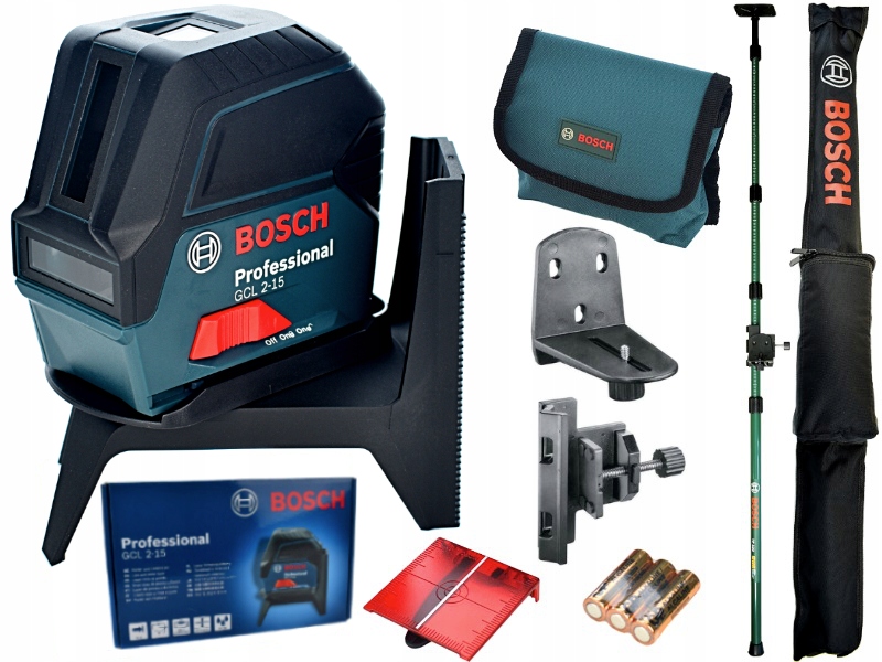 BOSCH LASER KRZYŻOWO PUNKTOWY GCL 2-15 + TYCZKA - 7038437660 - oficjalne archiwum Allegro
