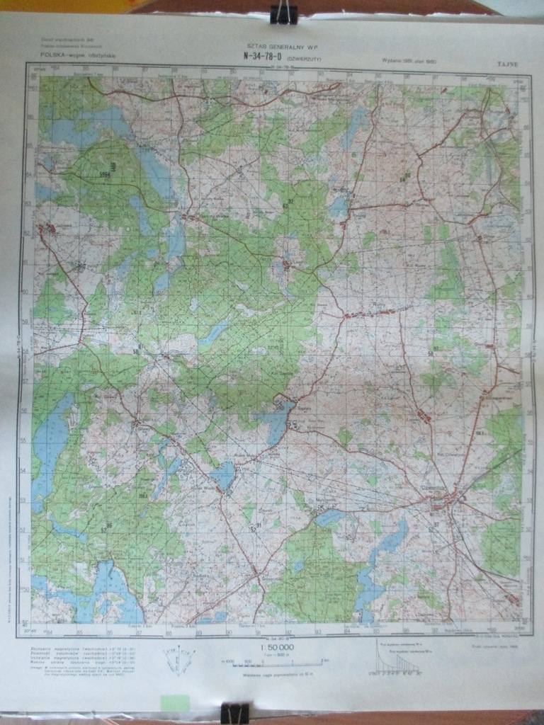Wojskowa mapa topograficzna, Dźwierzuty - 7211143818 - oficjalne ...