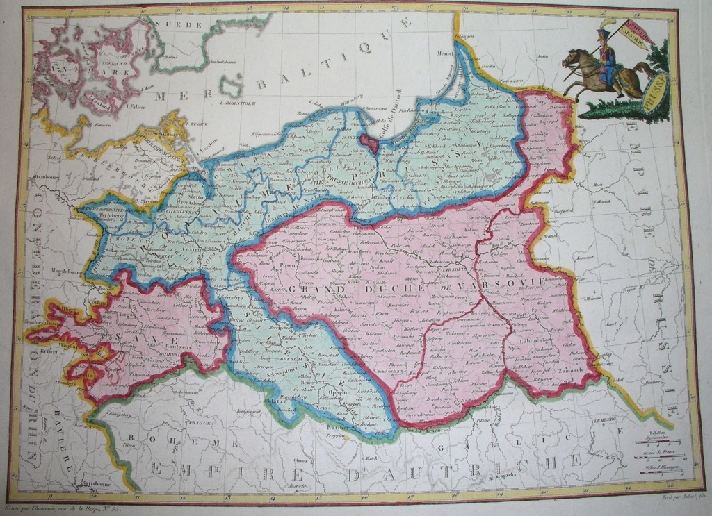 1810 MAPA POLSKA Kraków Warszawa Prusy NAPOLEON - 7714535123 ...