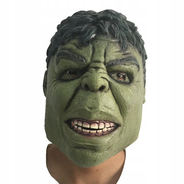 MASKA HALLOWEEN GŁOWA HULK HULKA POTWÓR NA IMPREZĘ - 7776429424 ...